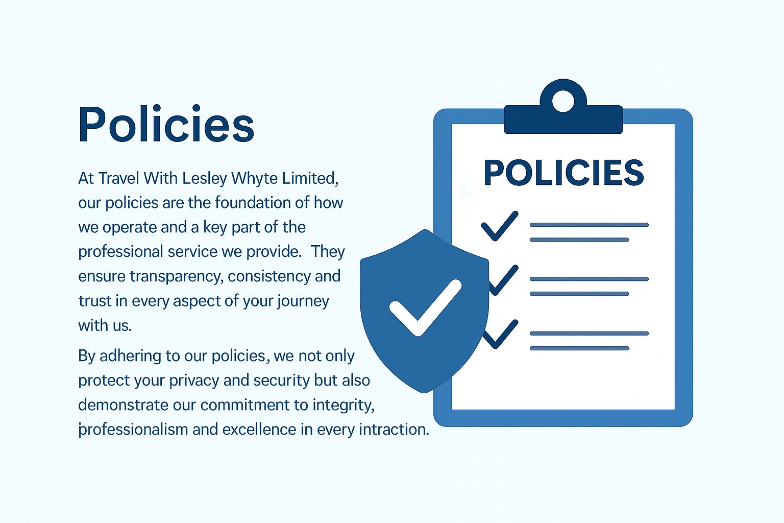 Policies – Travel With Lesley Whyte